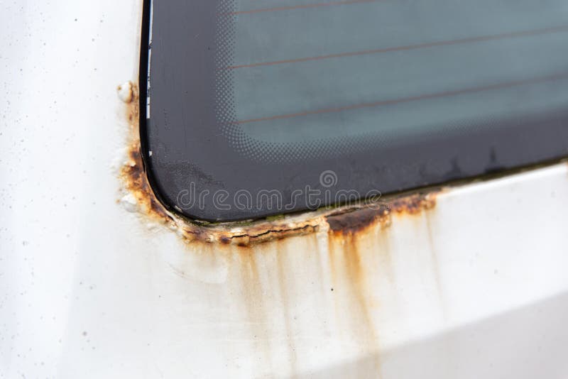 Rust on the Side of White Old Car Stock Photo - Image of abstract ...