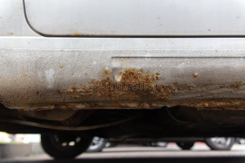 Rust on the Side of White Old Car Stock Photo - Image of decay, auto ...