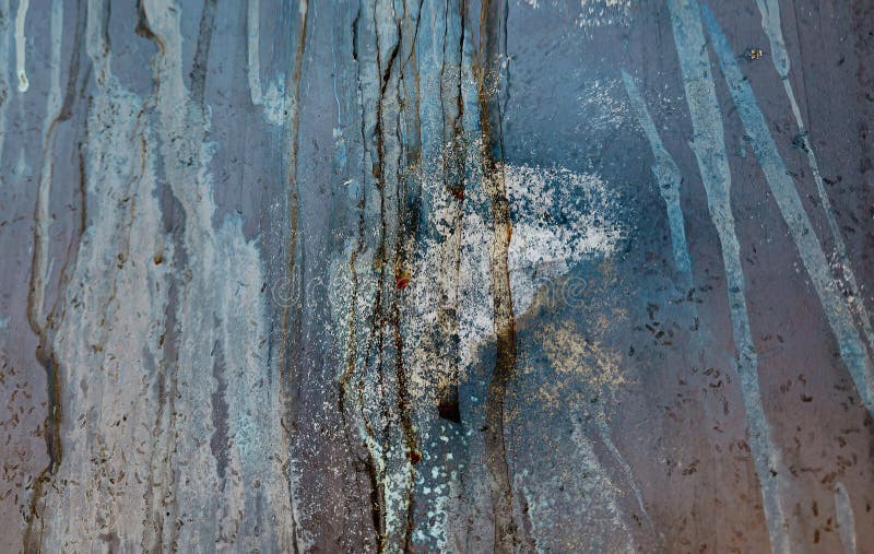 Rust Stains on Blue Paint Abstract Stock Photo - Image of stain, streak ...