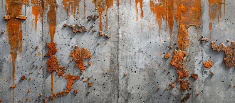 Rust Stains on a Concrete Wall Stock Image - Image of background ...