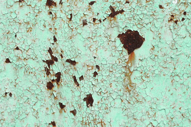 Rust Stains on the Old Painted Metal Surface Stock Image - Image of ...