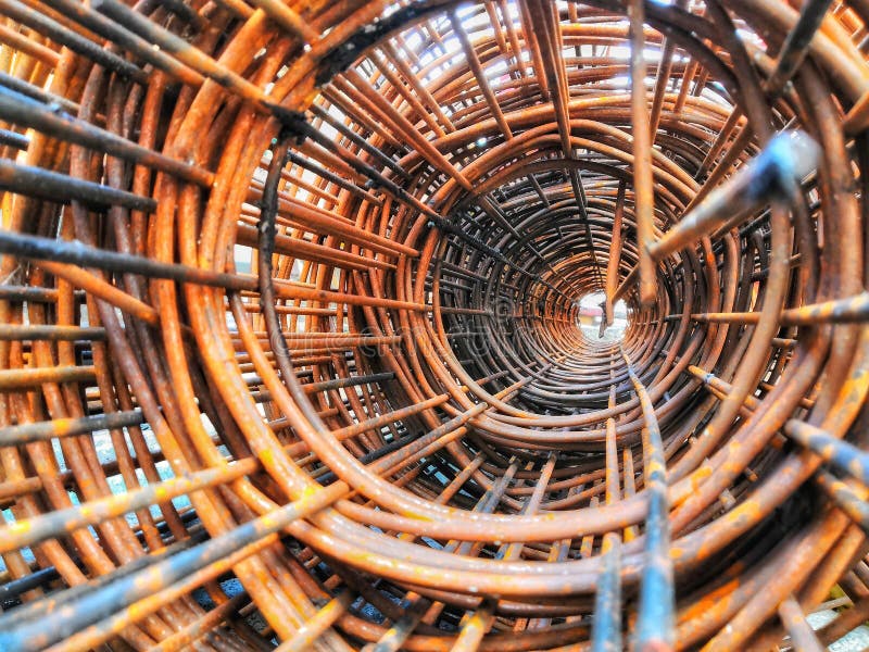 Rust Steel Bar Roll Up Circle Using for Building. Stock Image - Image ...