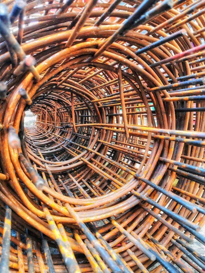 Rust Steel Bar Roll Up Circle Using for Building. Stock Photo - Image ...