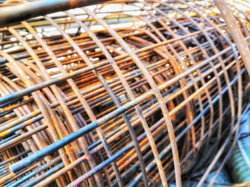 Rust Steel Bar Roll Up Circle Using for Building. Stock Photo - Image ...