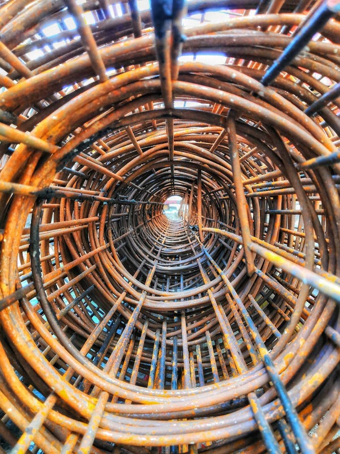 Rust Steel Bar Roll Up Circle Using for Building. Stock Image - Image ...
