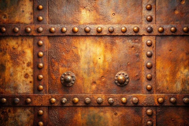 Rust Steel Metal Texture with Rivets As Steampunk Stock Illustration ...