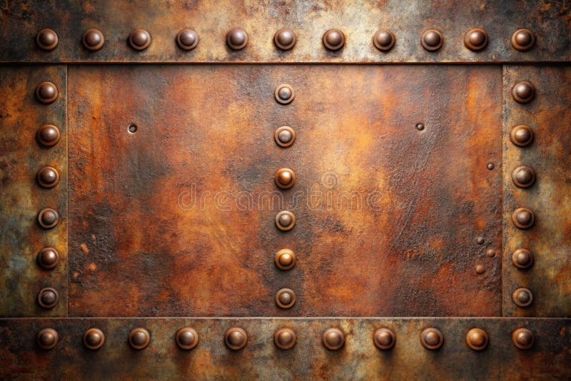 Rust Steel Metal Texture with Rivets As Steampunk Stock Illustration ...