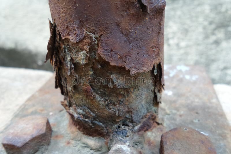 Steel Bar Have Rust Put on Red Soil Preparing for Building Construction ...