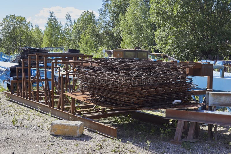 Rust Steel Rod or Bars in Warehouse Stock Photo - Image of demo, girder ...