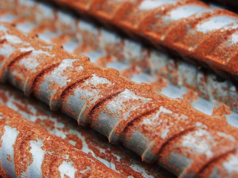 Rust Steel Rods or Bars for Construction Stock Image - Image of ...