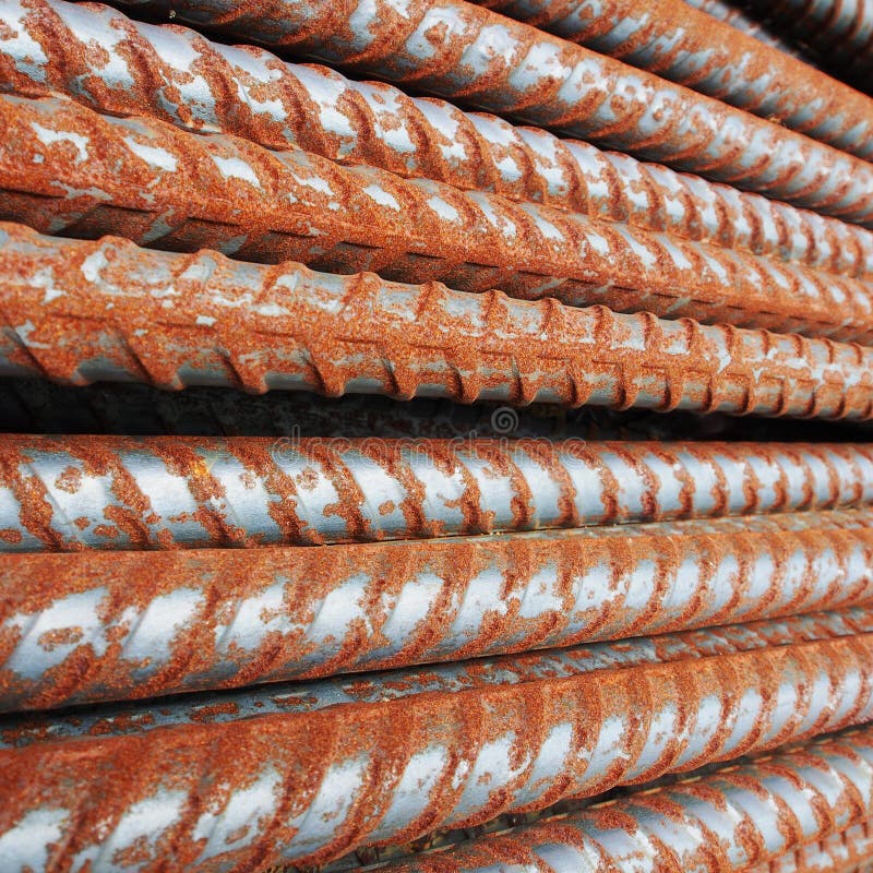 Rust Steel Rods or Bars for Construction Stock Photo - Image of ...