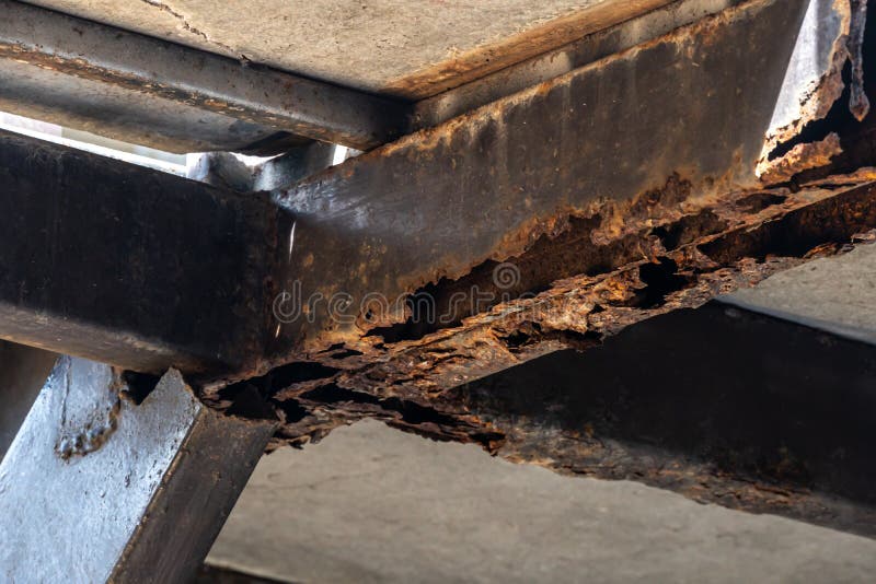 Rust on Steel Structural Columns Stock Image - Image of material ...