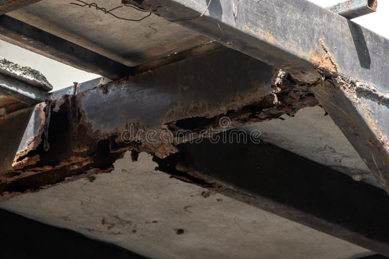 Rust on Steel Structural Columns Stock Photo - Image of joint, design ...