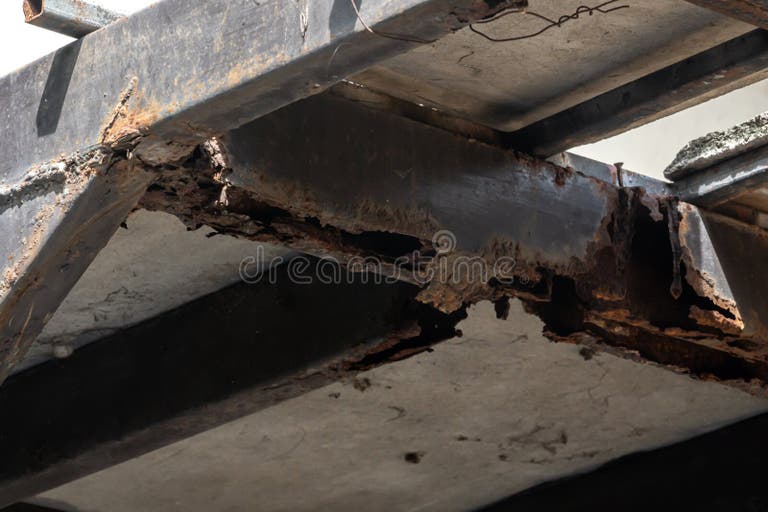 Rust on Steel Structural Columns Stock Photo - Image of destroyed ...