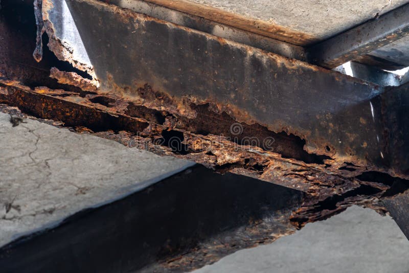 Rust on Steel Structural Columns Stock Photo - Image of dirty, design ...