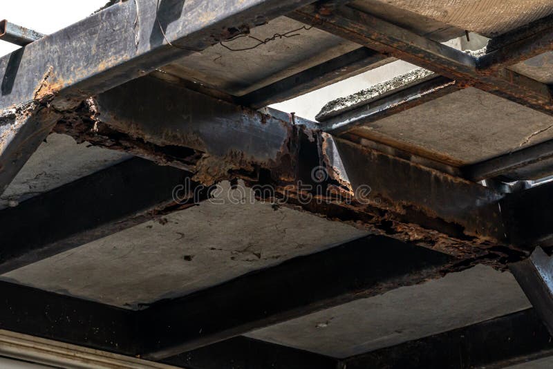 Rust on Steel Structural Columns Stock Image - Image of dirty, grunge ...