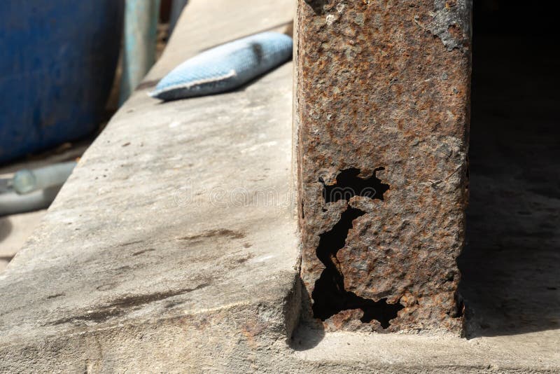 Rust on Steel Structural Columns Stock Photo - Image of metallic, aged ...