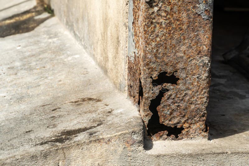 Rust on Steel Structural Columns Stock Photo - Image of grungy ...
