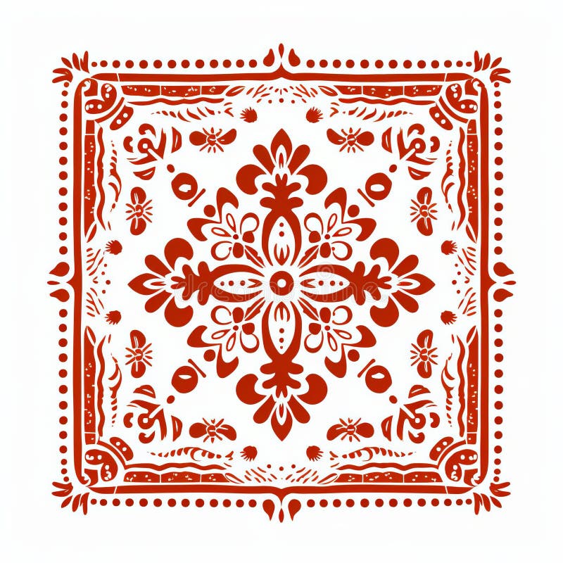 Rust Style Rug Vector Stencil Design on Isolated Background Stock ...