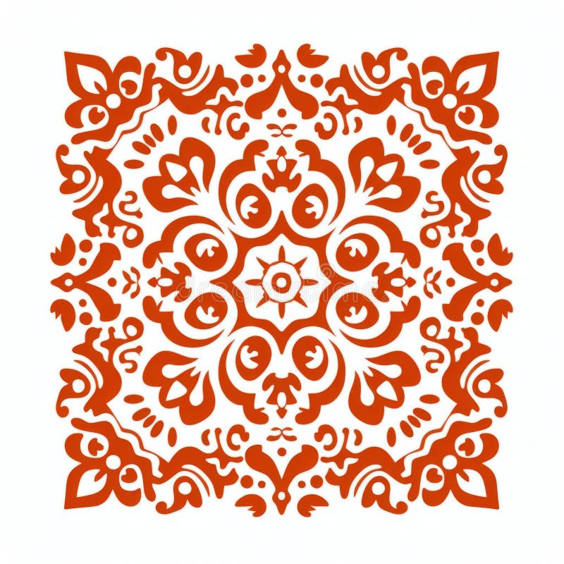 Rust Style Rug Vector Stencil on Isolated White Background Design Stock ...