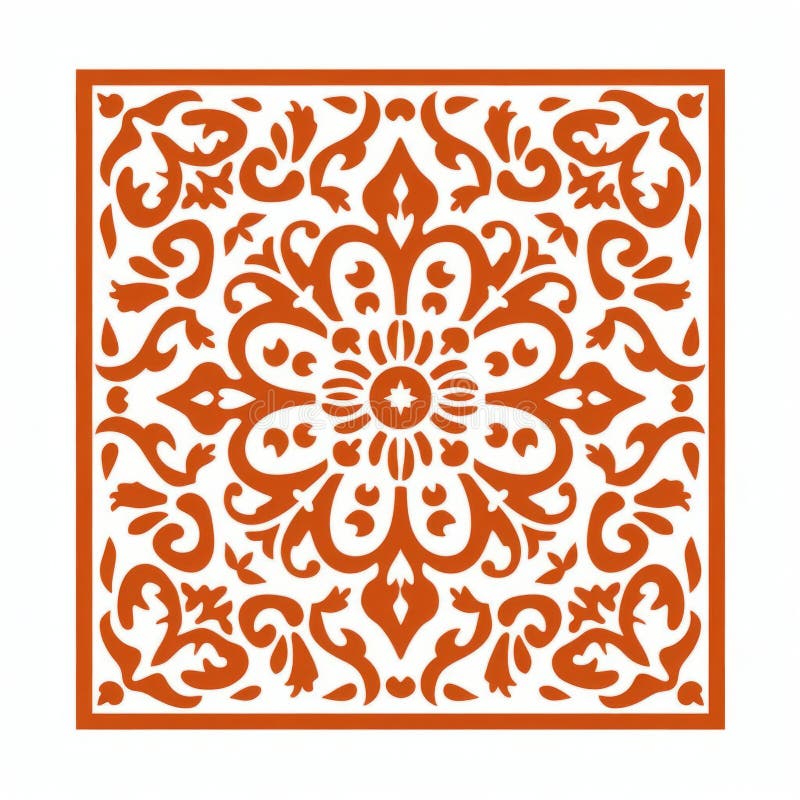Rust Style Rug Vector Stencil on White Isolated Background Design Stock ...