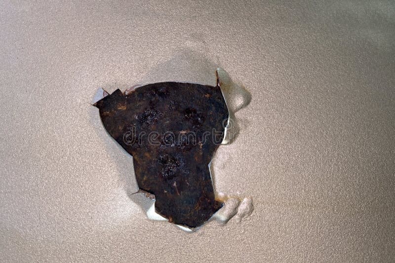 Rust Under the Paint on a Car. Car Destruction Stock Photo - Image of ...