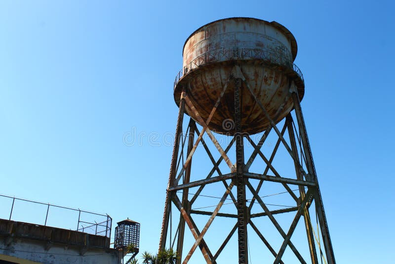 The rust water tower stock image. Image of reserve, reservoir - 161715555