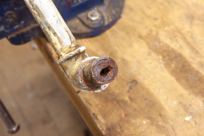 Rust in the water tube stock image. Image of bare, repair - 234130839