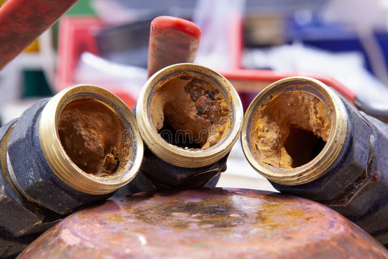 Rust Water Storage Tank on the Roof of the House. Stock Image - Image ...