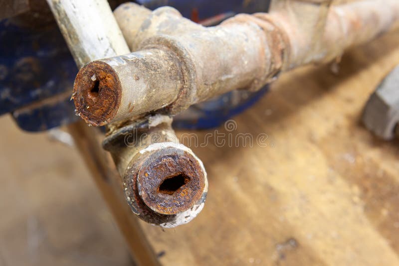 Rust in the water tube stock photo. Image of pipe, closeup - 234130840
