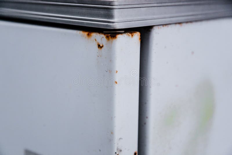 The Rust on an White Old Refrigerator Stock Photo - Image of appliances ...