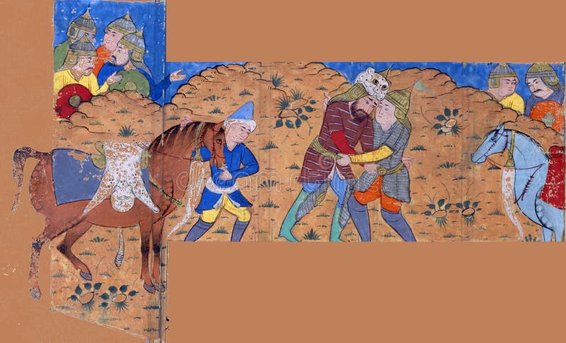 Rustam kills SuhrAB stock image. Image of suhrab, myth - 278653473