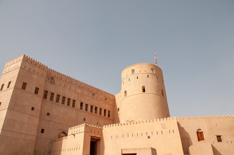 Rustaq fort, castle , Oman stock image. Image of fort - 187024175