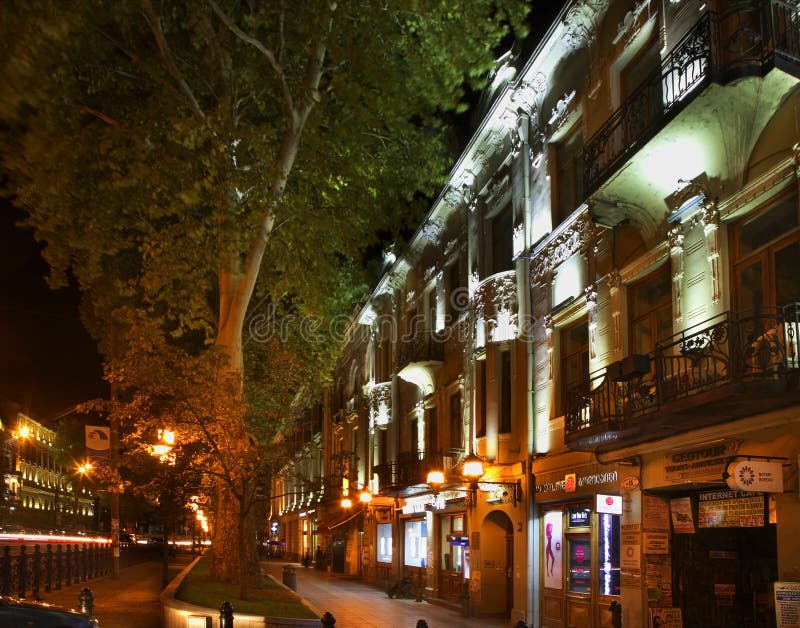 Rustaveli Avenue in Tbilisi. Georgia Editorial Stock Photo - Image of ...