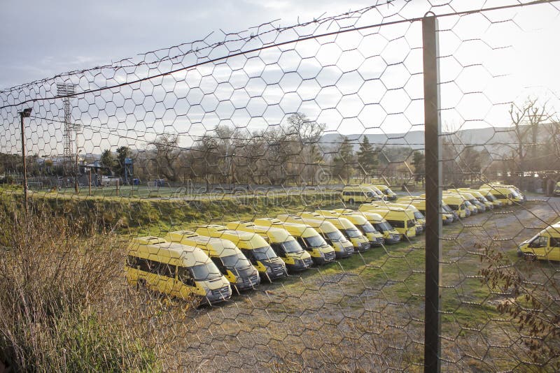 Rustavi, Georgia. December 11, 2021. PYellow Mini Buses Editorial ...