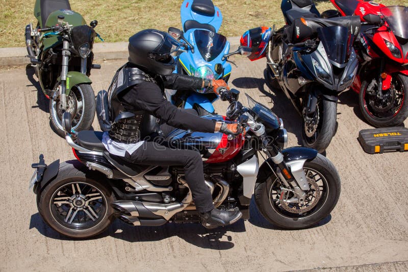 Rustavi, Georgia - 02 June, 2024: a Row of Parked Motorcycles Editorial ...