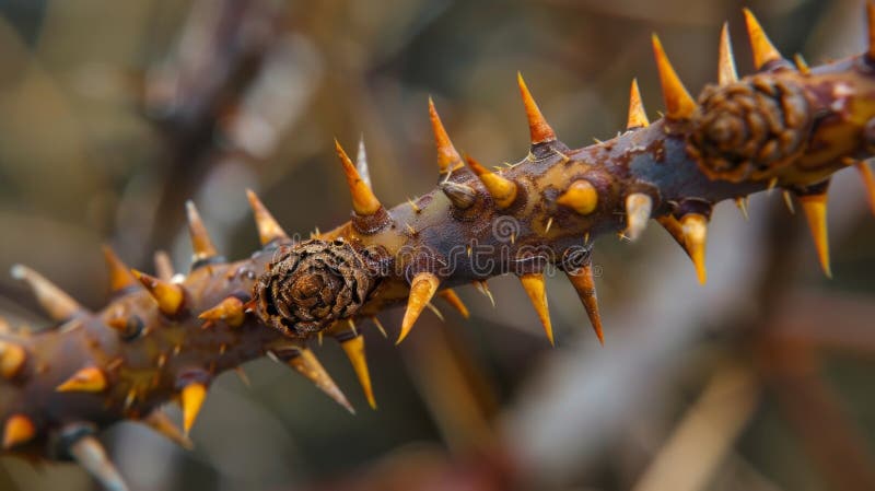 Rustcolored Spikes Emerging from a Rugged Stem Creating a Textured ...