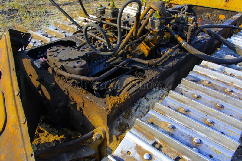 A Rusted and Abandoned Rusty Tractor. Dead Radioactive Zone Stock Photo ...