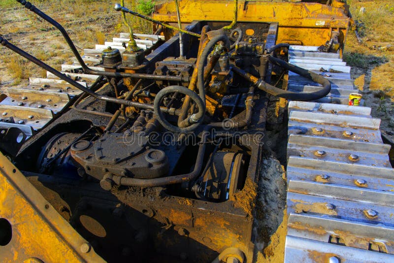 A Rusted and Abandoned Rusty Tractor. Dead Radioactive Zone Stock Photo ...
