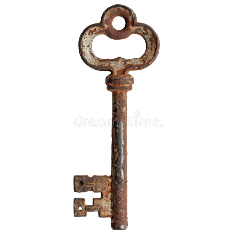 Rusted Antique Key with Intricate Design Stock Illustration ...