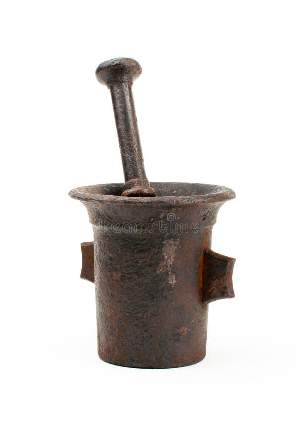 Rusted Authentic Ancient Mortar Stock Image - Image of antique, kitchen ...