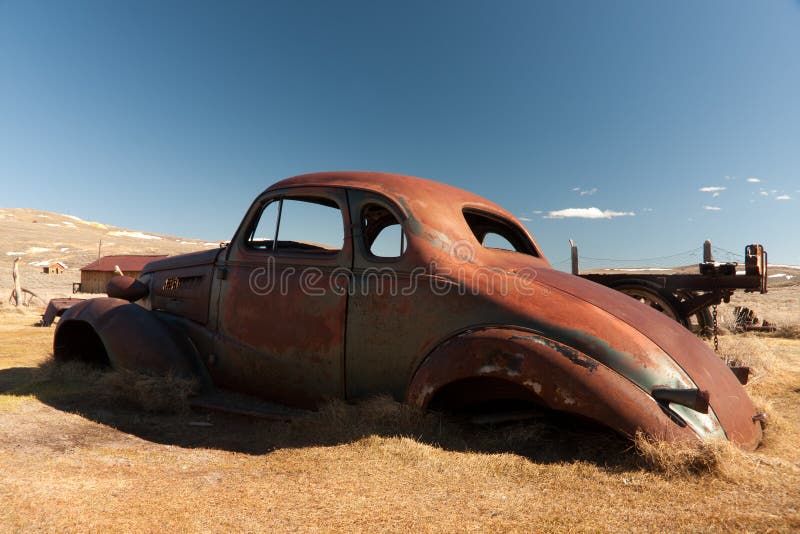 Rusted Automobile in Bodie State Park Stock Image - Image of rustic ...