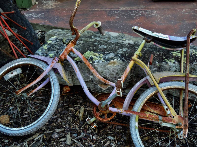 Old And Rusted Bicycle Recovered From A River Stock Photo - Image of ...