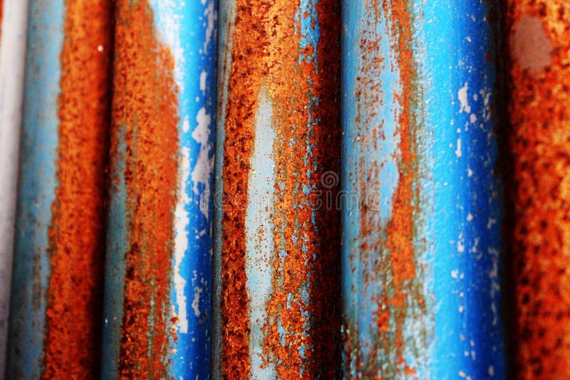 Rusted Blue Corrugated Iron Stock Image - Image of rusted, degrade ...