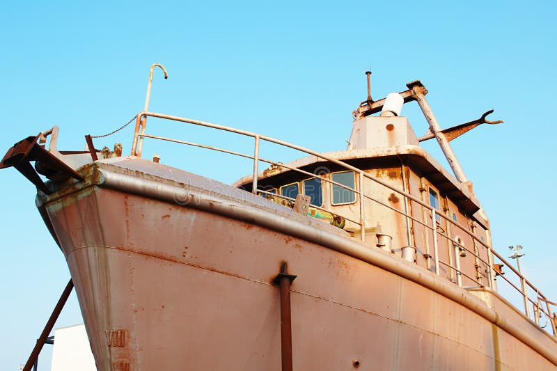Rusted boat restoration stock image. Image of blue, rusted - 14793191