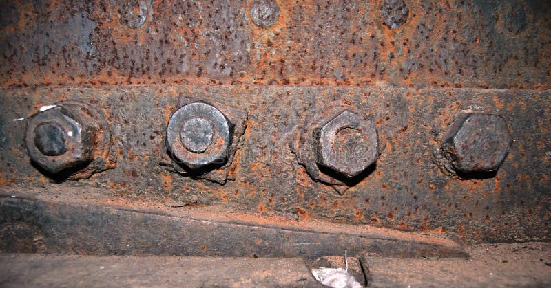Rusted Hex Head Bolts of a Train Stock Photo - Image of bolts, used ...