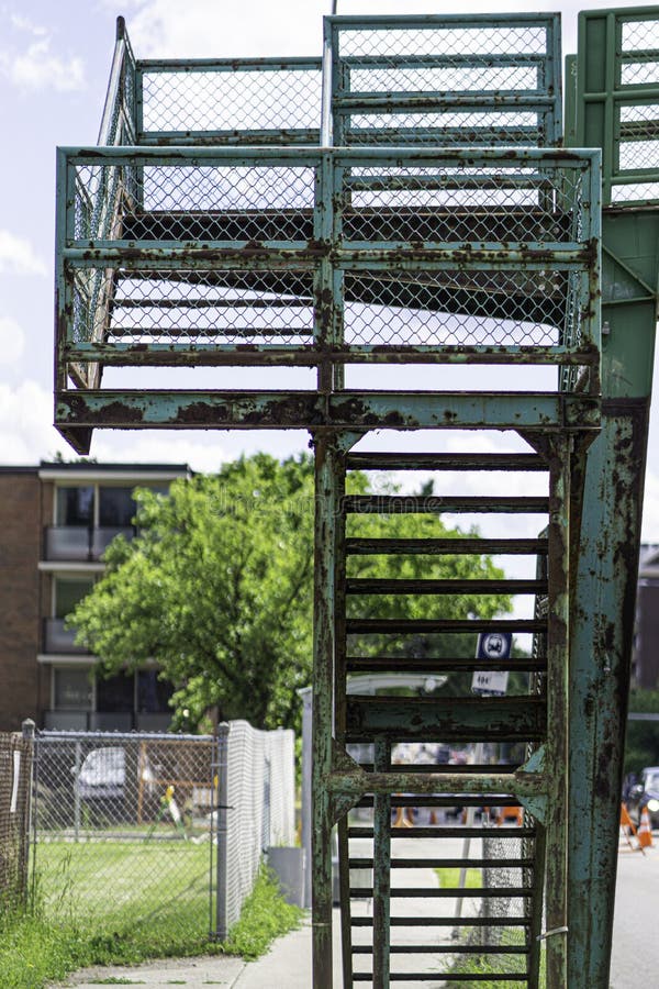 Rusted Bridge Overpass Steps Over a Road Stock Photo - Image of steps ...