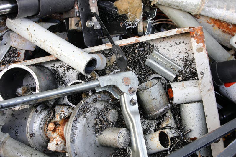 Rusted and Broken Metal and Iron Scraps in a Recycling Dump for ...