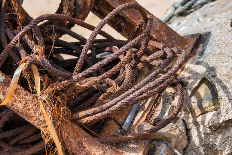 Rusted cable wreck stock photo. Image of wiring, scrap - 227978626