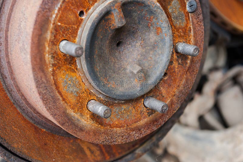 Rusted car brake disc stock photo. Image of closeup, abandon - 58860936